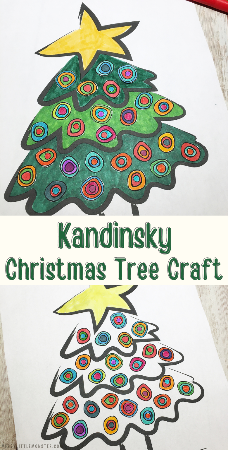Kandinsky Christmas Tree Art - Messy Little Monster