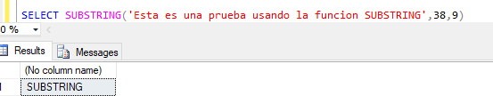 Función SUBSTRING() en SQL Server