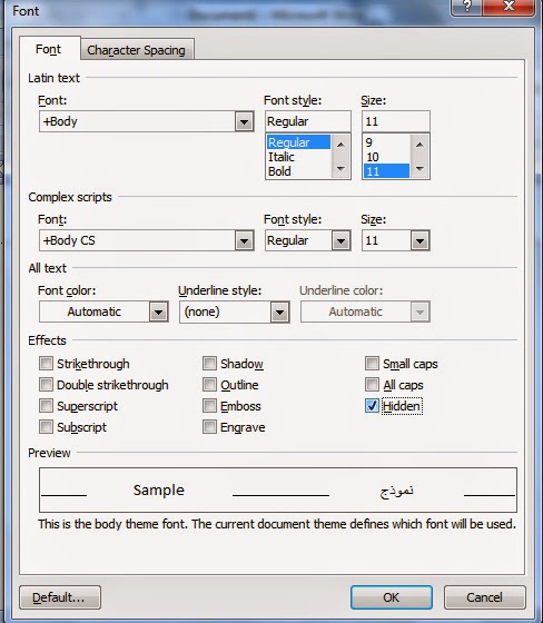 Cara menyembunyikan text/font pada microsoft word - hidden font ...