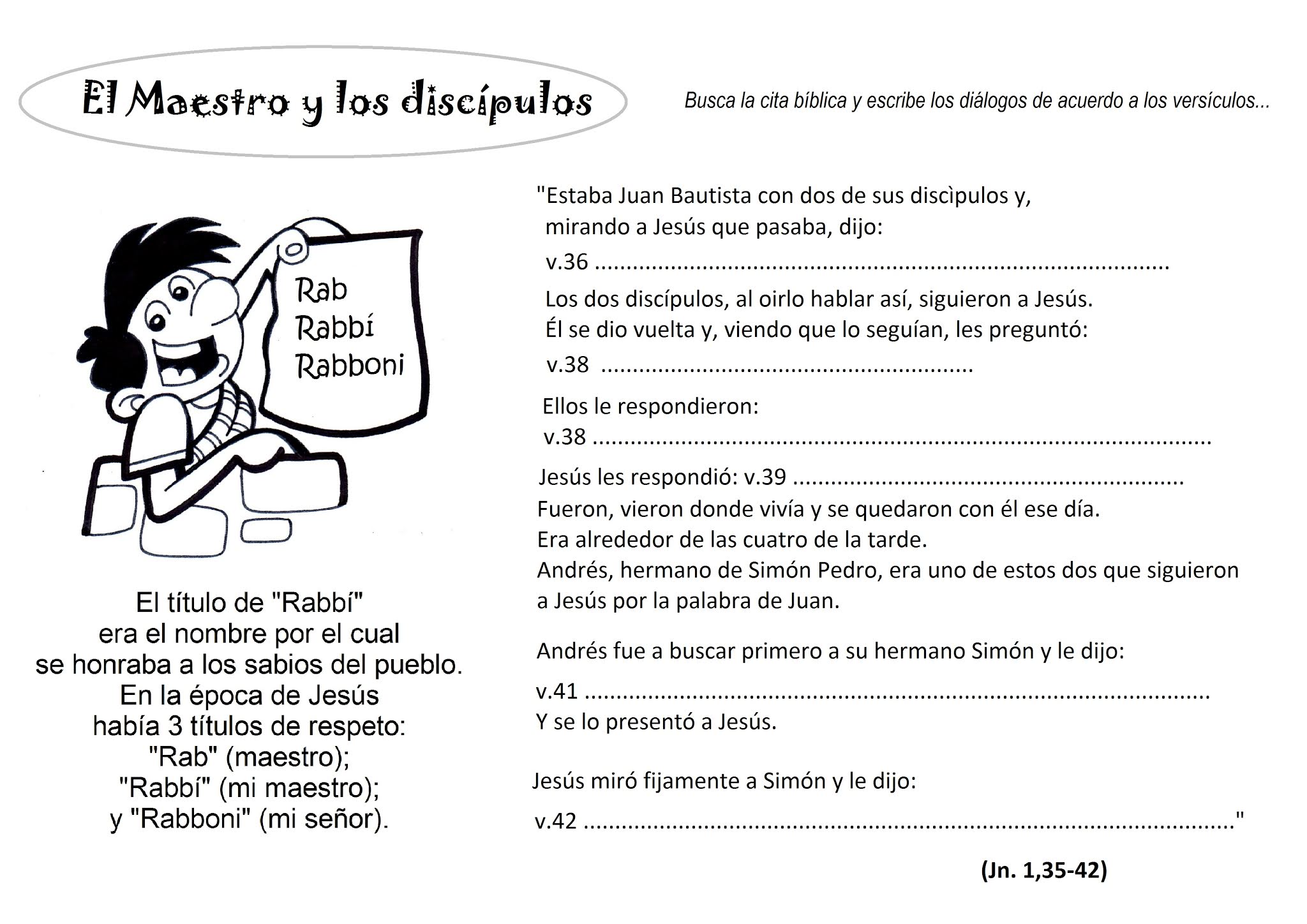 JUEGO: El Maestro y los discípulos - Educacion Religiosa