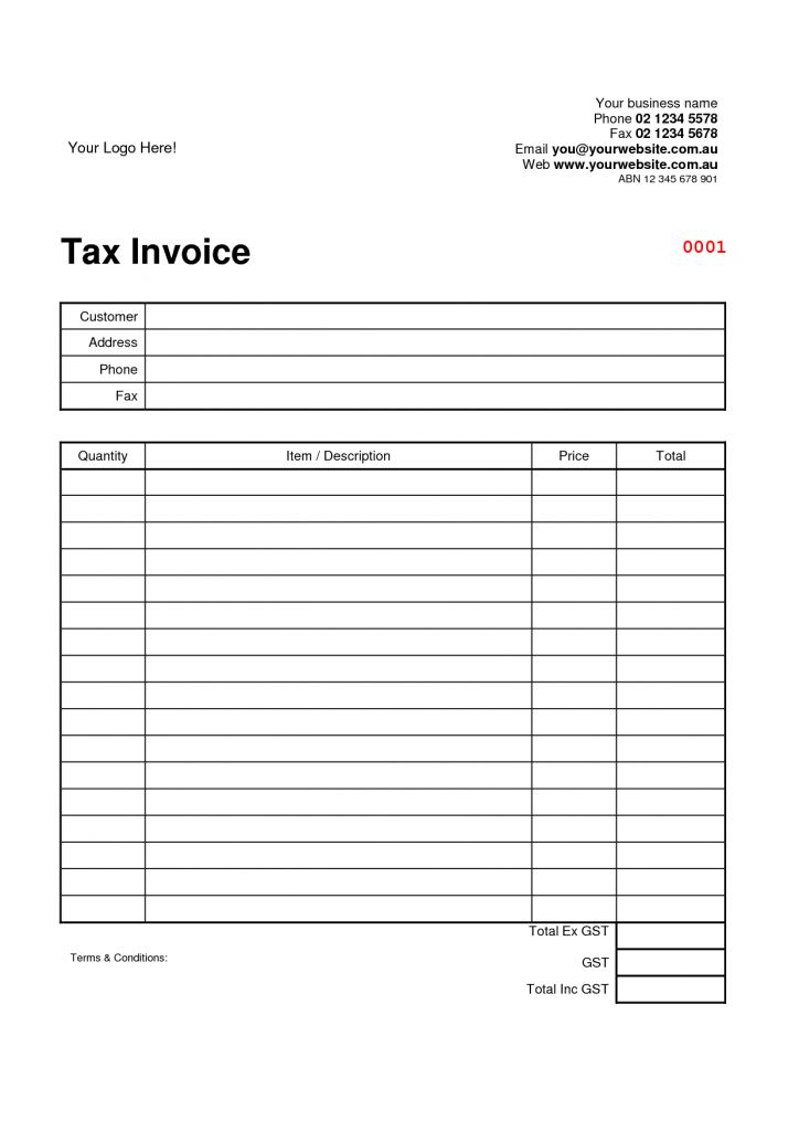 Australian Receipt Template - Invoice Template