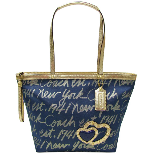 Coach Signature New York Script Logo Tote 17097