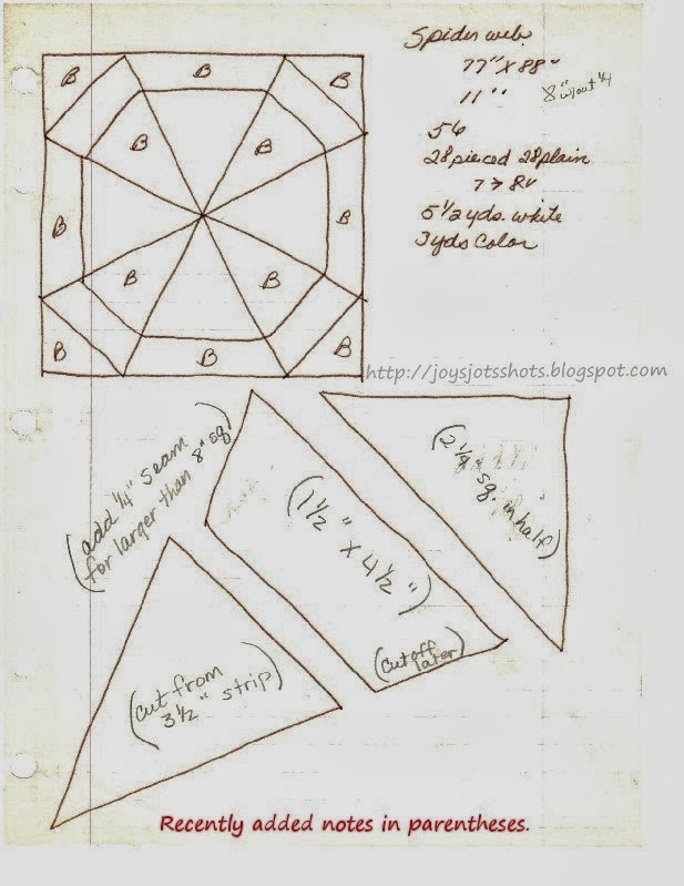 Joy's Jots, Shots & Whatnots: Quilt Shot Block #12 ~ Spider Web