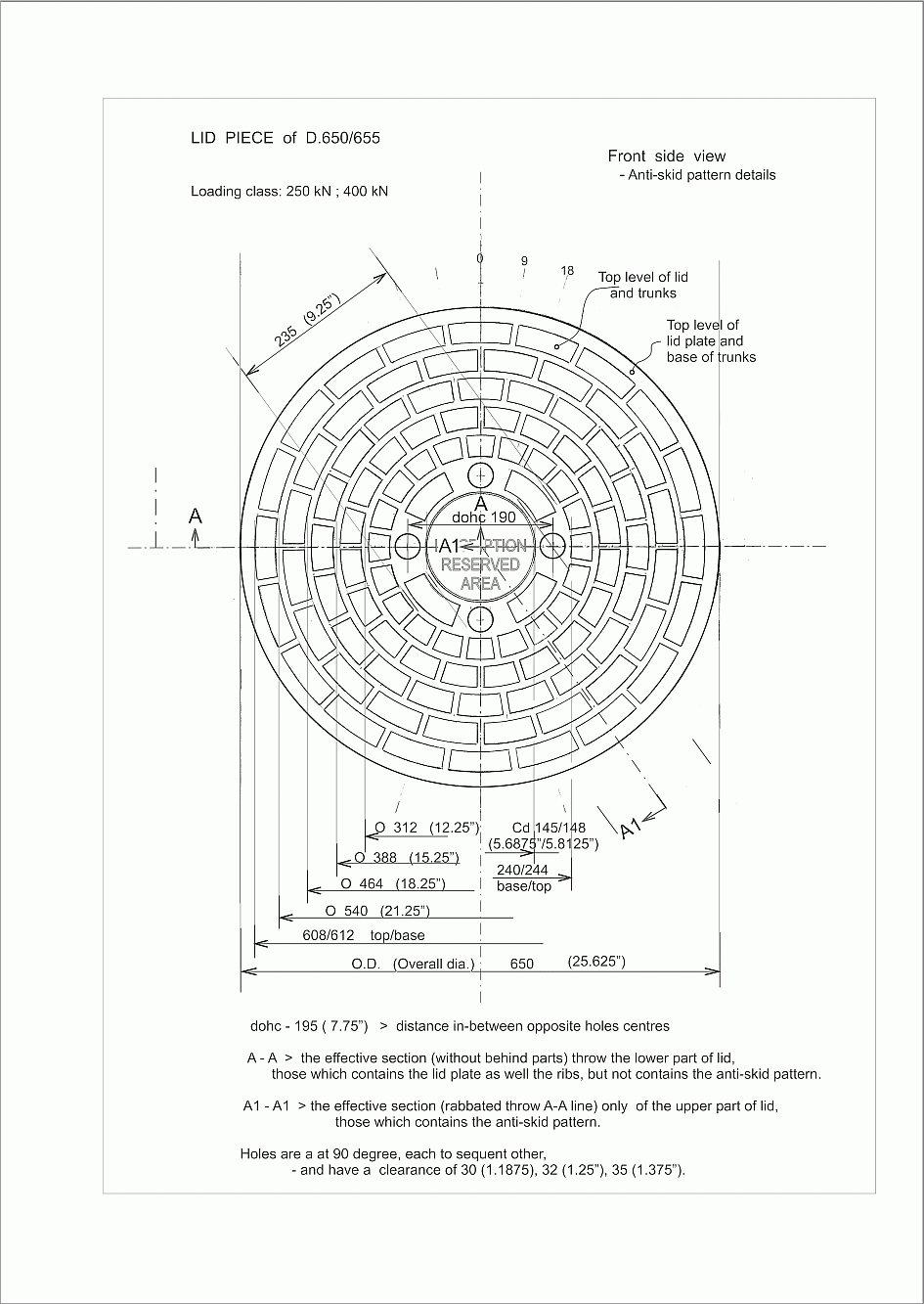 Municipal Castings: DN650 - Ductile iron manhole cover - Loading class ...