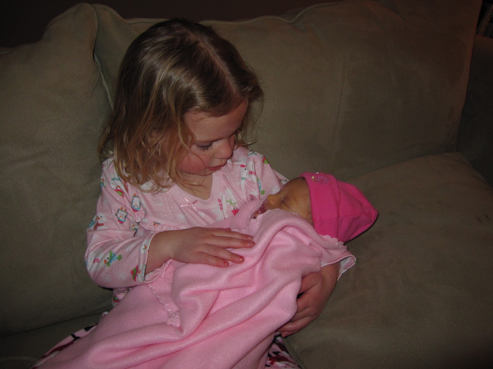 two daughters, one son: Meeting baby Addie