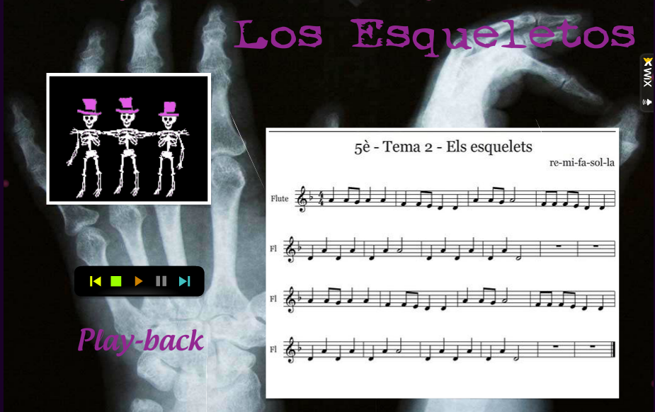 Maestra Mónica: Partitura: LOS ESQUELETOS