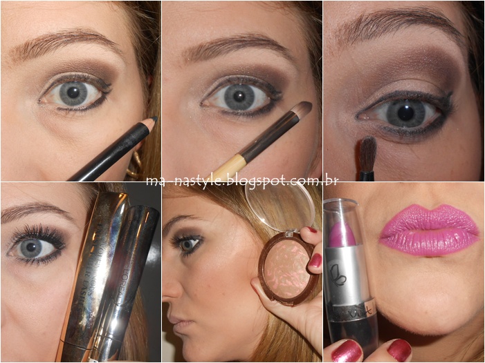 Mana´s Style: FOTO TUTORIAL | Makeup by Náti | Marrom Nude & Roxo