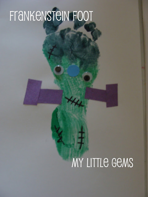 My Little Gems: Frankenstein Feet {crafting with kids}