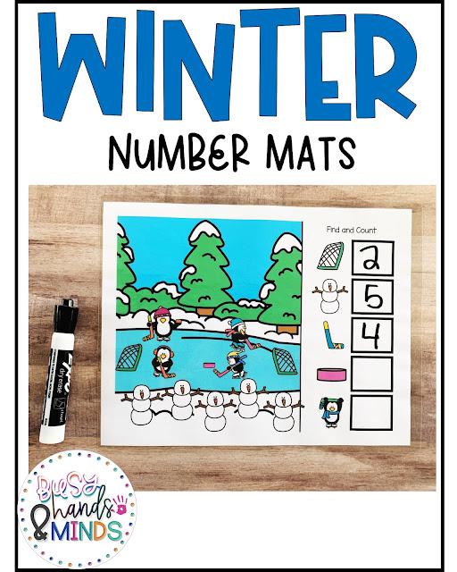 Winter Number Mats for Preschool | Busy Hands and Minds