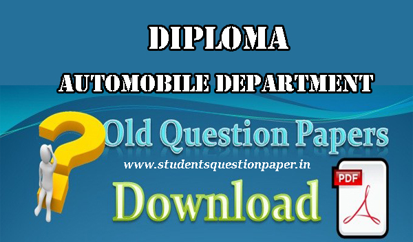 Diploma in Automobile Engineering Fourth Semester April 2015 to October ...