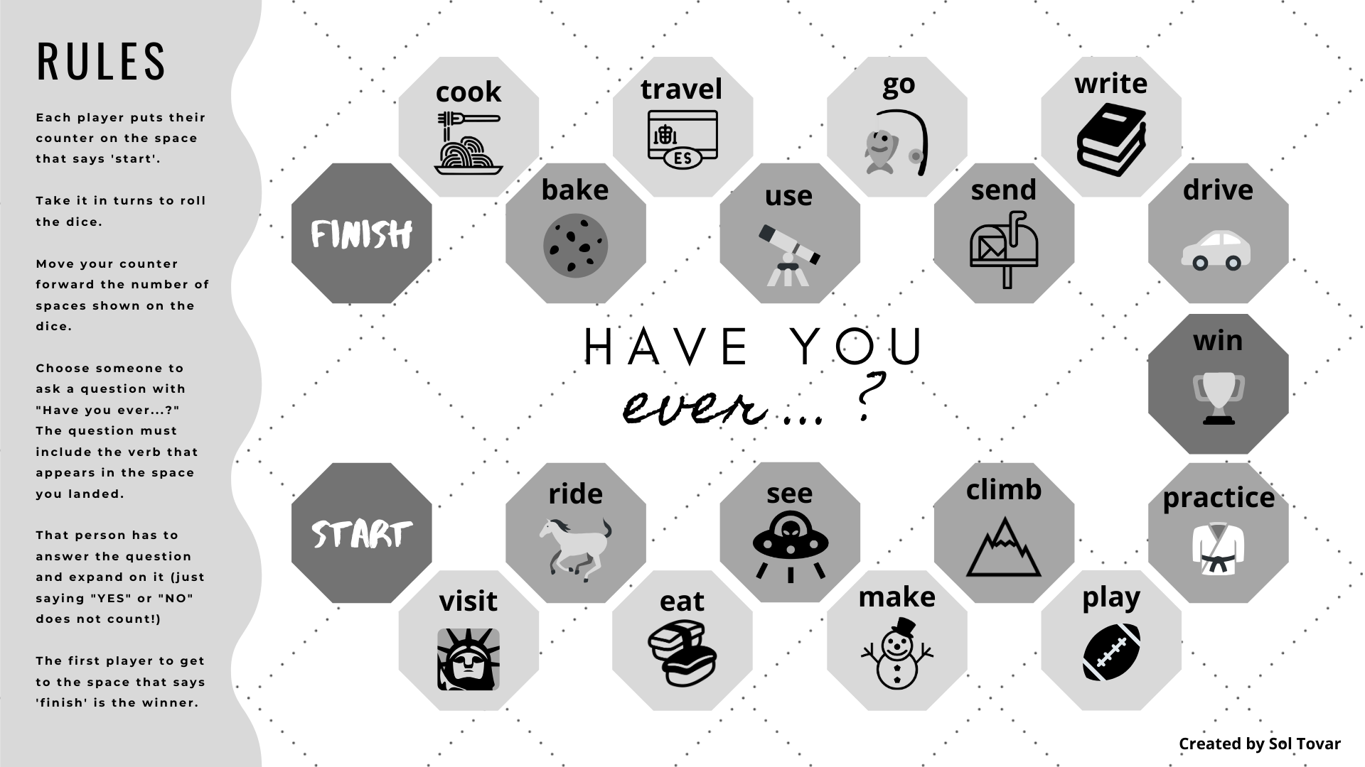 EFL Material: Present Perfect Game - Have you ever...? | Sol Tovar