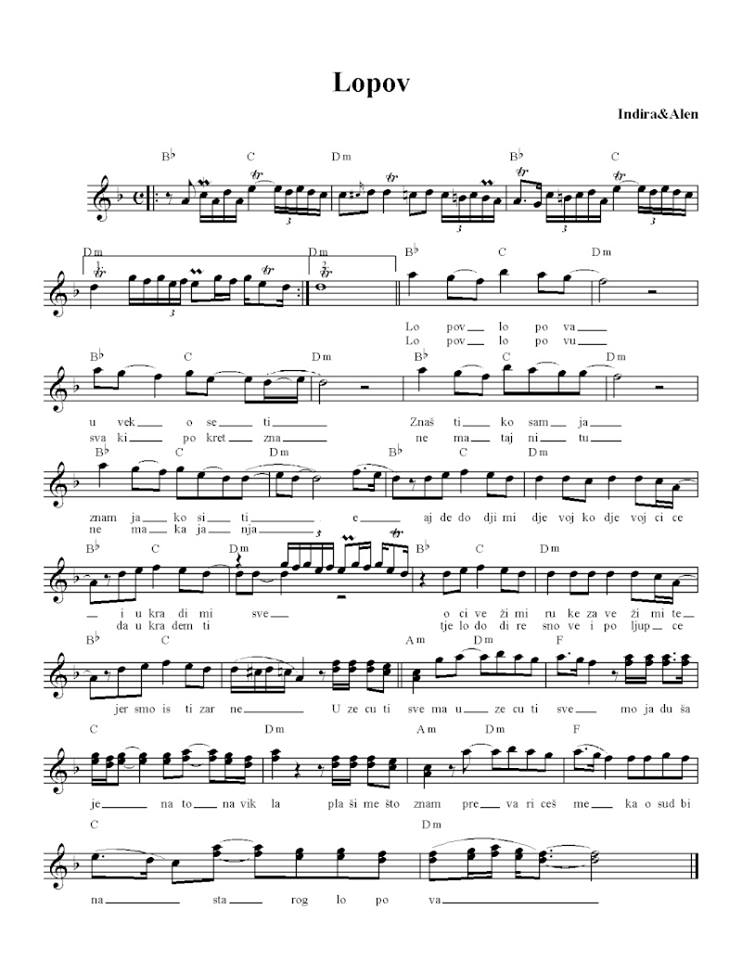 NOTE | DOMACE I STRANE: LOPOV AKORDI NOTE