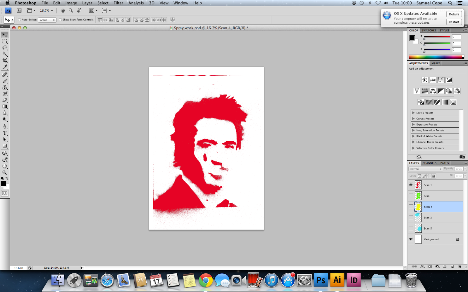 A Level Graphics Unit 1 : Cut out Stencil Spray