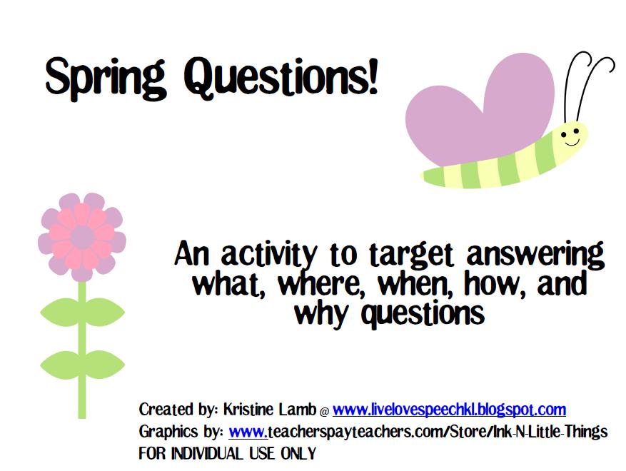 Live Love Speech: Spring Activities and a {FREEBIE}