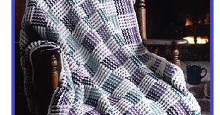 Checkerboard Afghan Crochet Pattern Crocheted all in One Piece