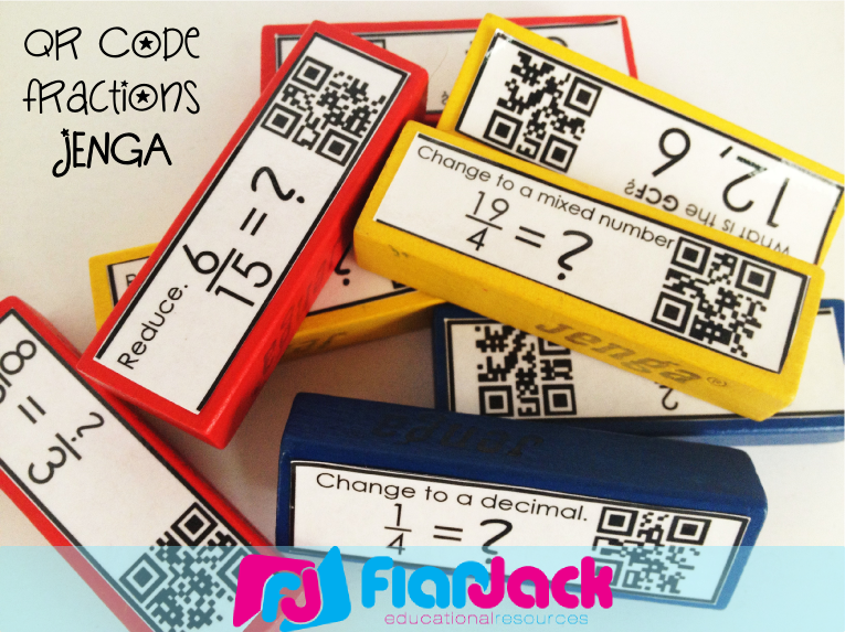 QR Code Fractions Jenga Freebie - FlapJack