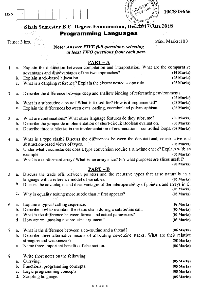 Visvesvaraya Technological University B.E. COMPUTER SCIENCE (CBCS ...