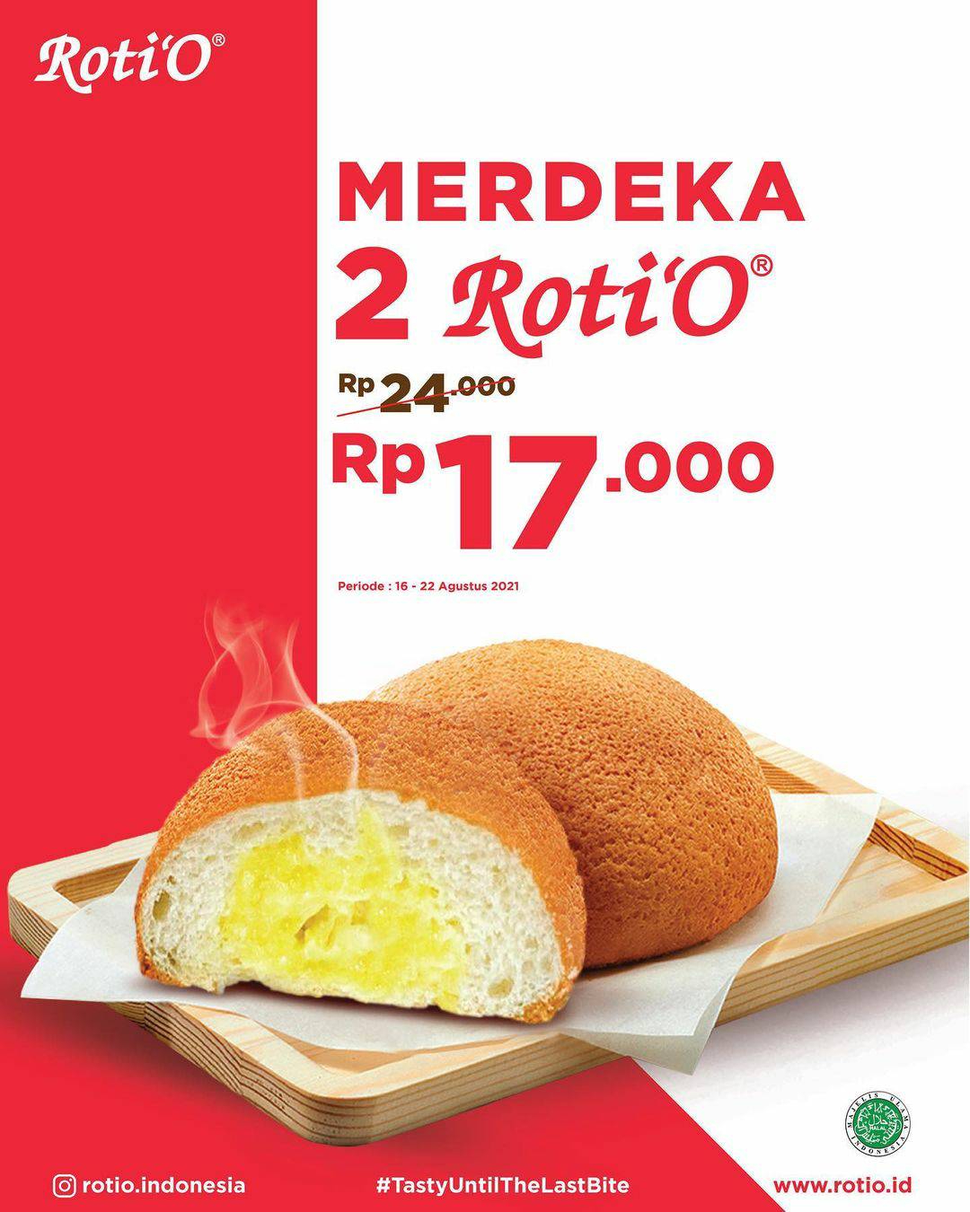 Promo Roti O Merdeka - Beli 2 Rotio harga hanya Rp. 17.000 - scanharga