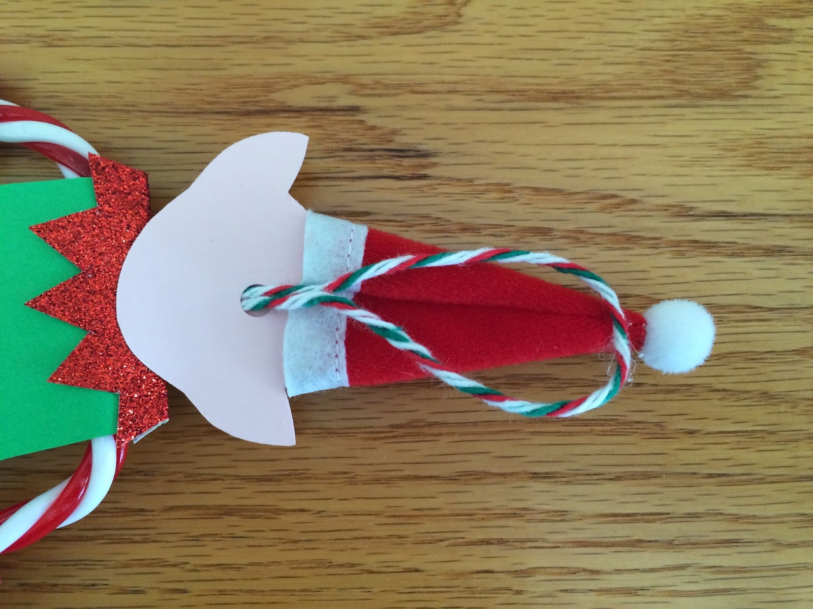 Kathy's Art Project Ideas: Candy Cane Elf Christmas Ornament Craft