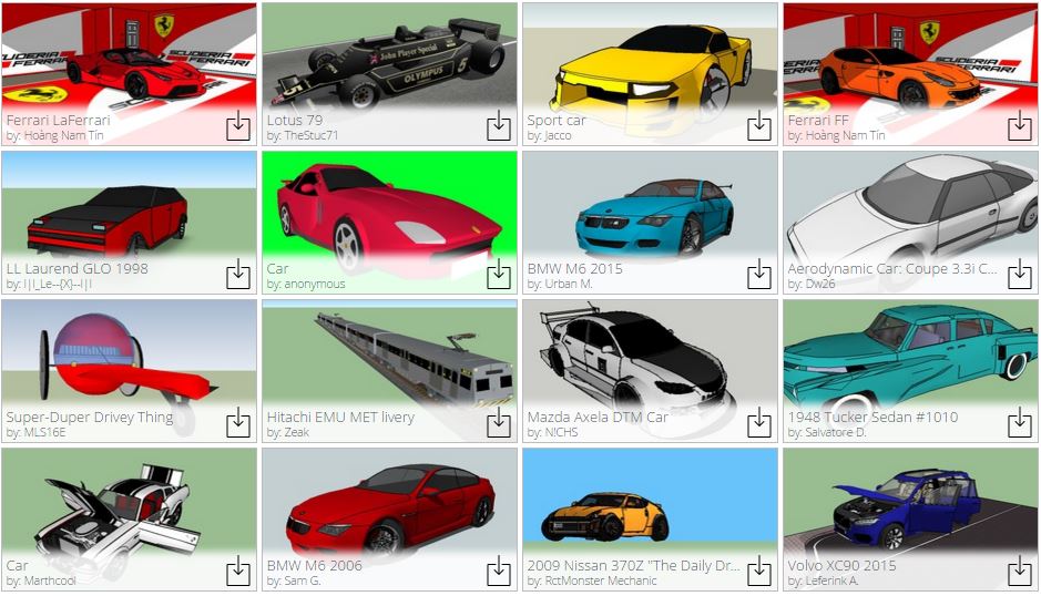 Download Mobil 3d ~ All Sketchup