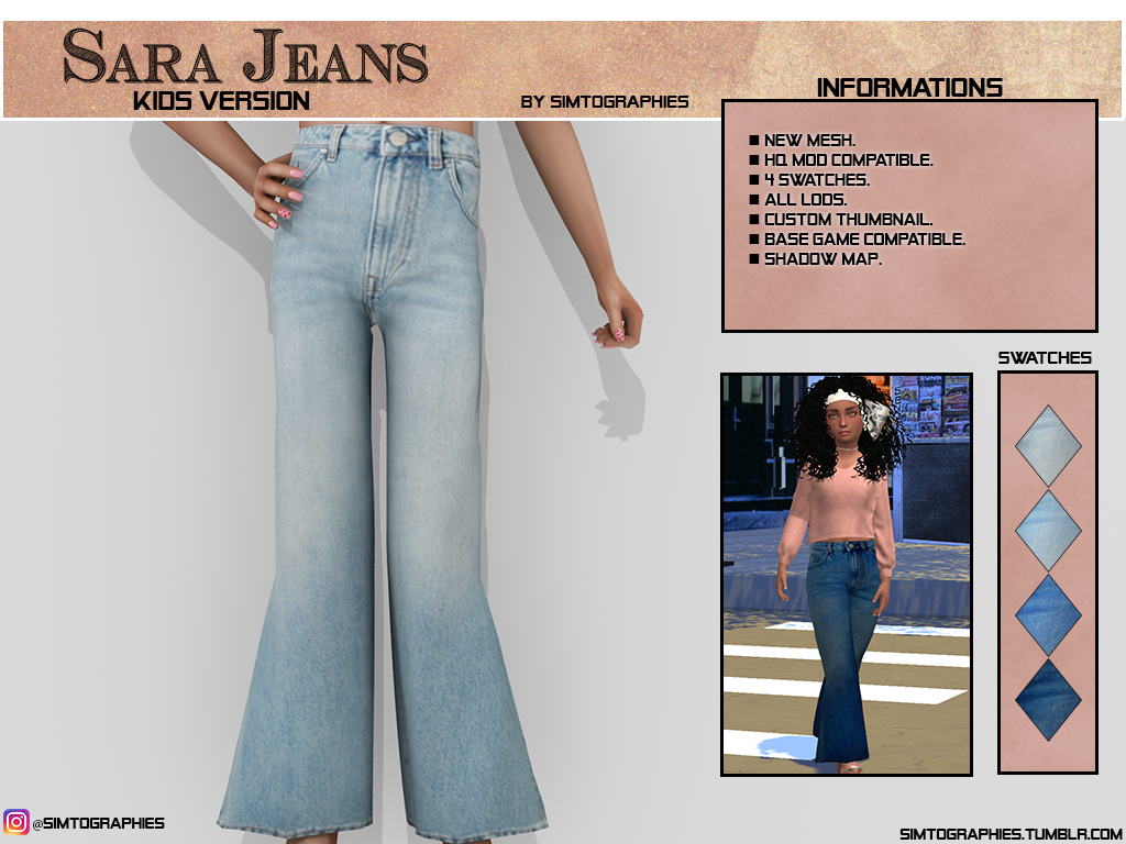 Sara Jeans (Kids Version) - NEW MESH - Simtographies
