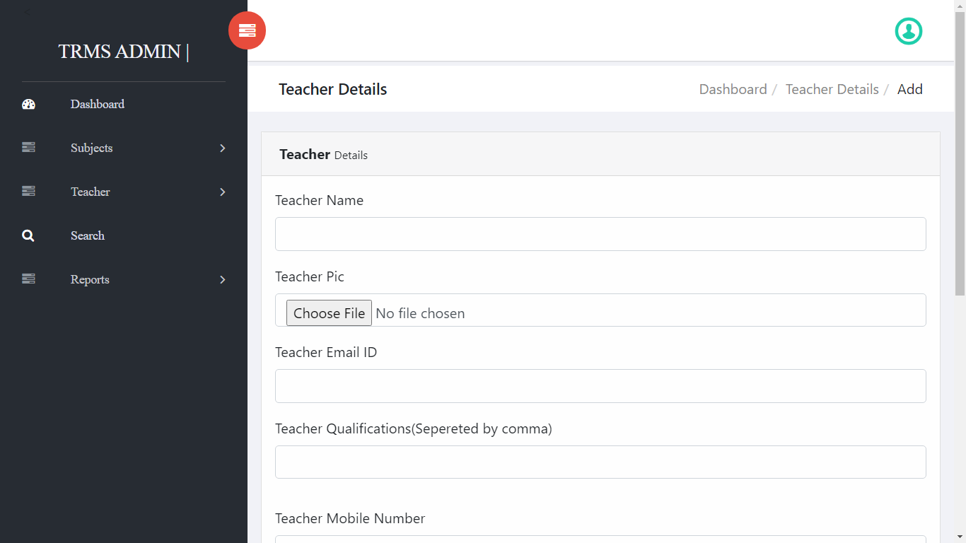 Teachers Record Management System Project | free download source code ...