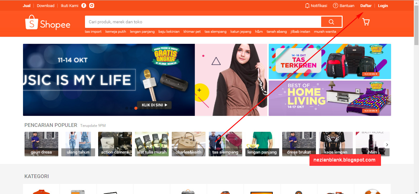 Nezian Blank: Cara Daftar Membuat Akun Shopee Lengkap Terbaru