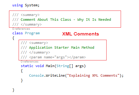 Comments In C#