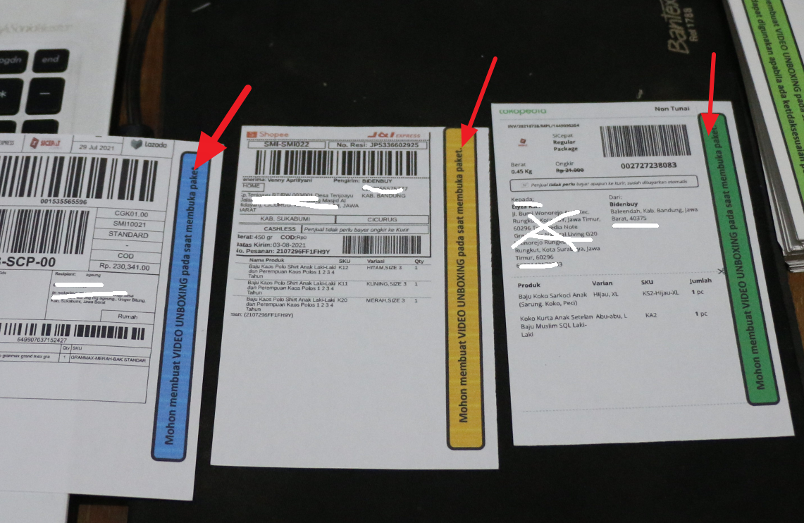 Cara Membuat Print Label Paket Online Shop dg Permintaan Video Unboxing ...