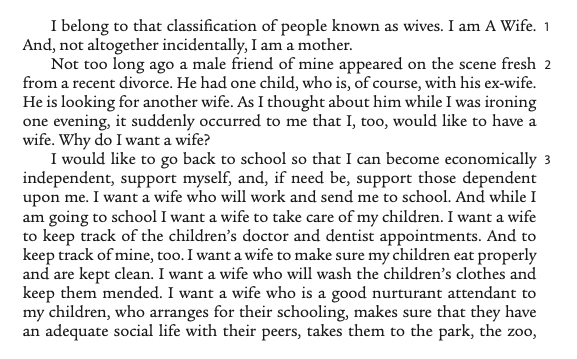 I Want a Wife - Judy Brady