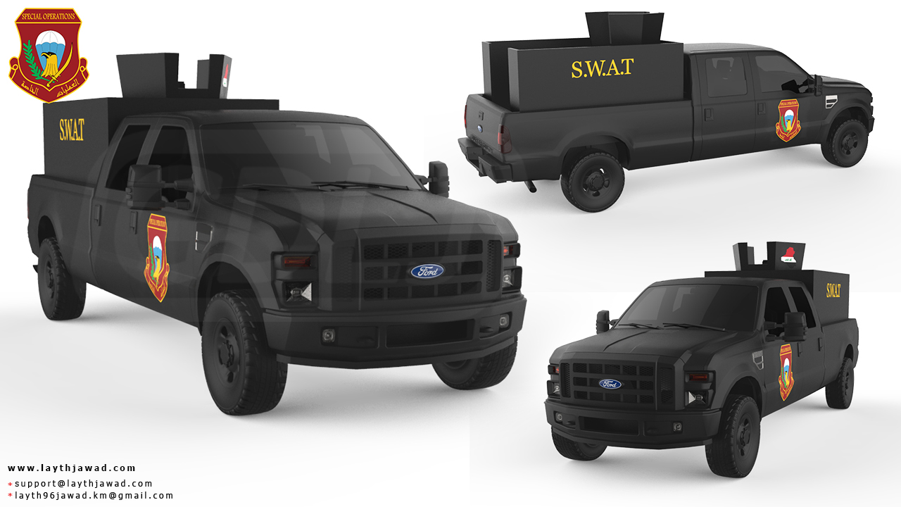 Ford F350 Iraqi SWAT Vehicle 3D Model | Layth Jawad