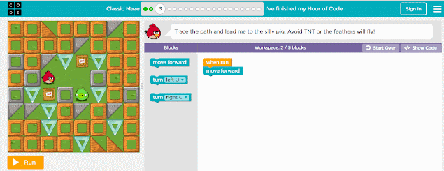 7mo Grado - VDS - 2019: Hour of code-Angry Birds