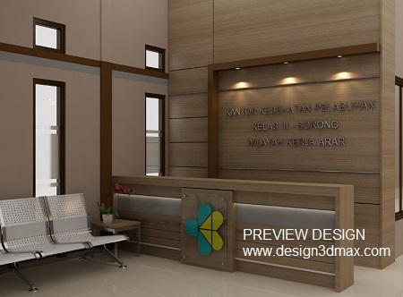 JASA DESAIN 3D INTERIOR GAMBAR EKSTERIOR: Design lobby recepsionist ...