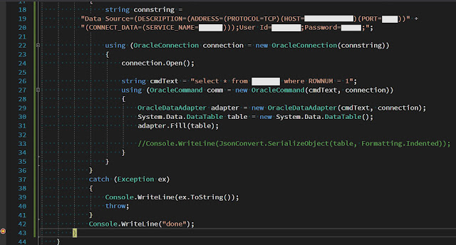 Coding Note: [ODA.NET] C# Connect Oracle 9i