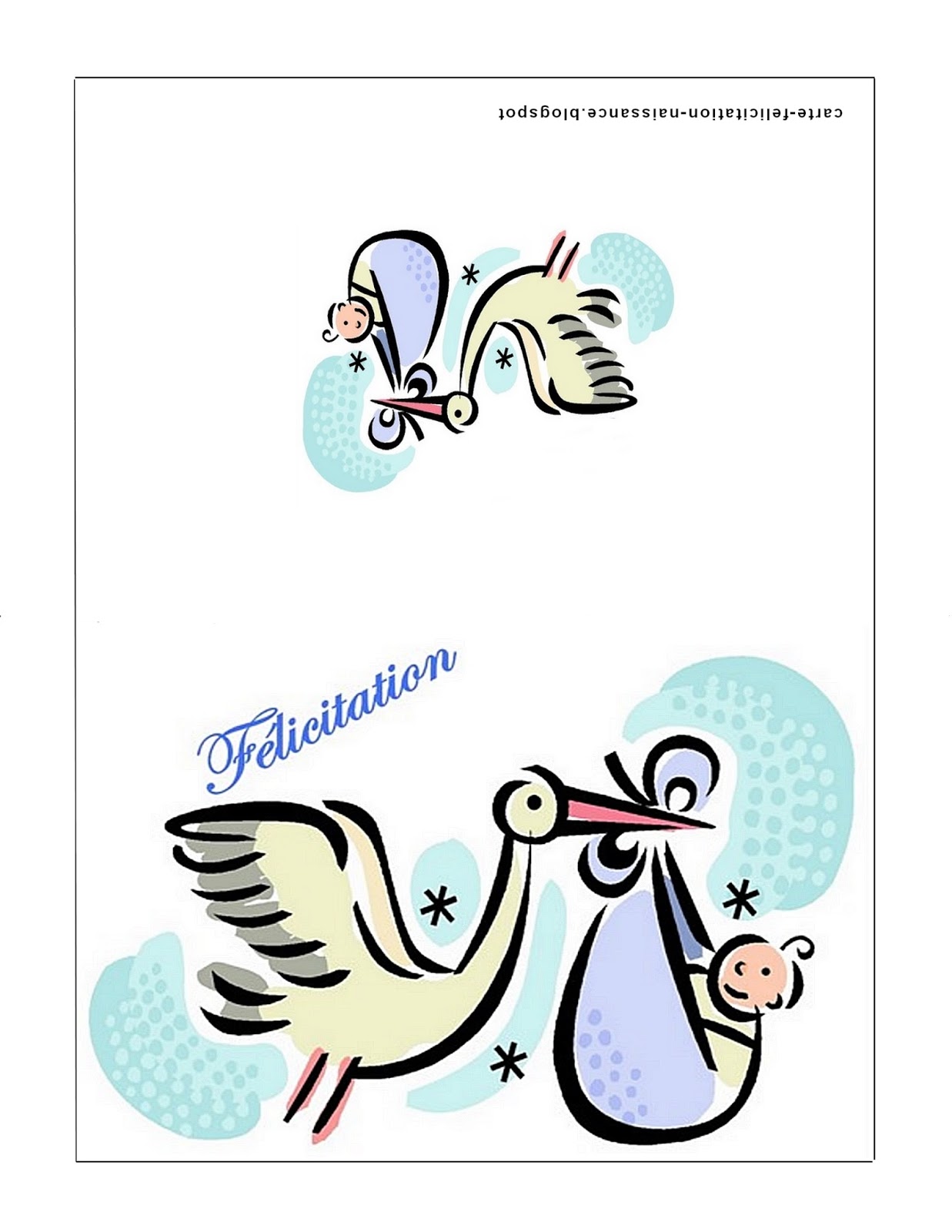 Carte gratuite à imprimer: Carte de félicitation pour naissance à imprimer