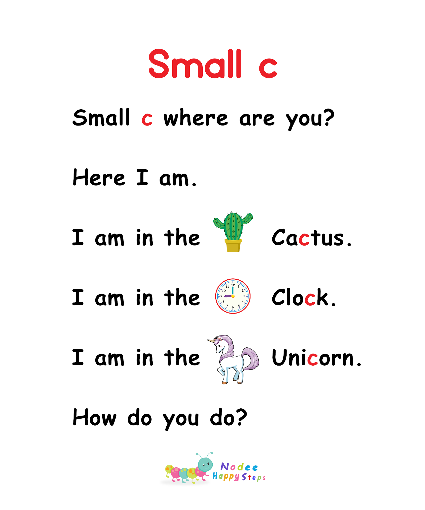 Letter C 'Uppercase-Lowercase' - for Kids