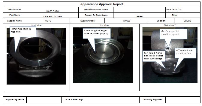 Production Part Approval Process (PPAP) - B.tech Projects