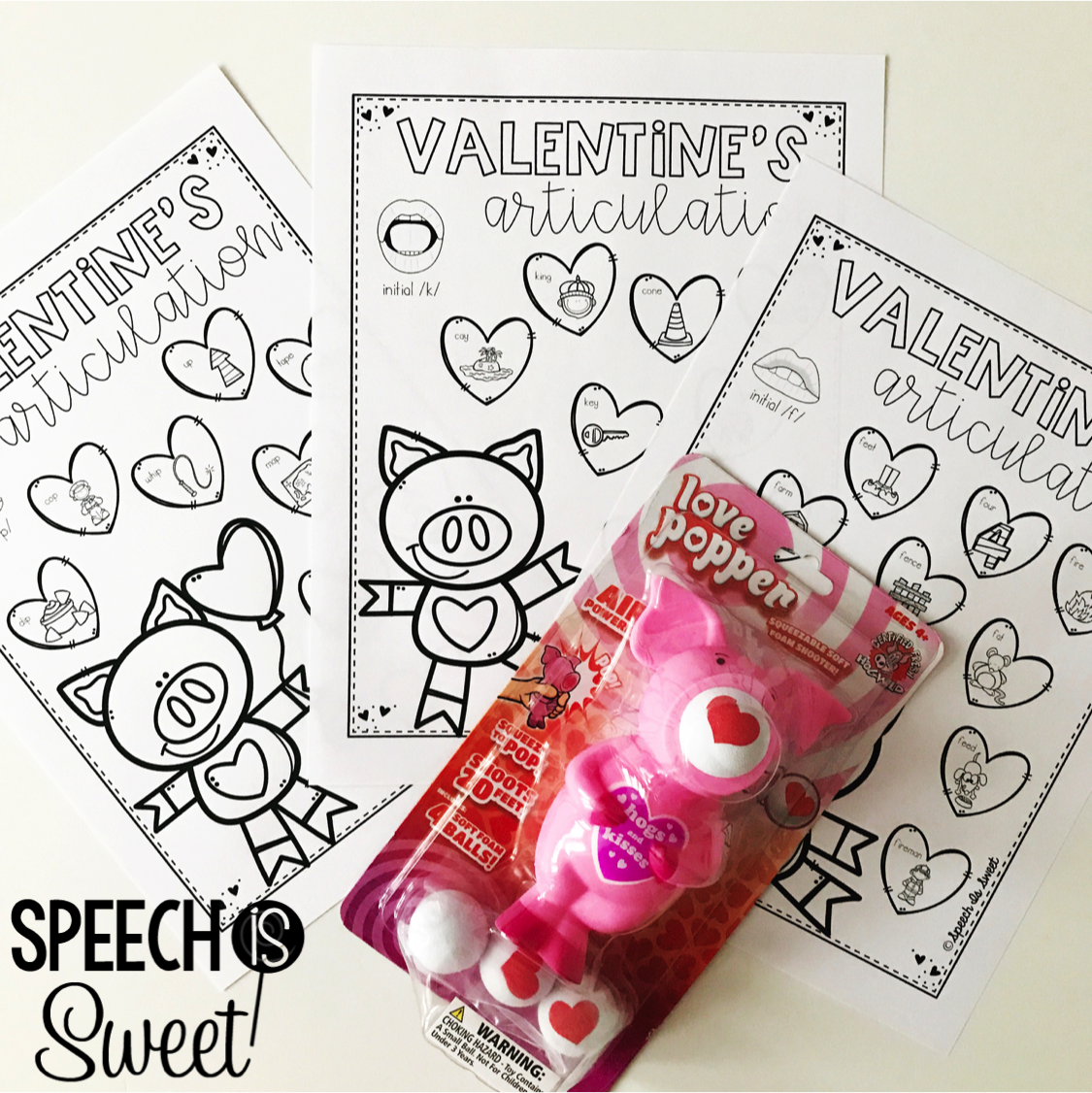Be Swine! Valentine's Day Articulation Freebie! - Speech is Sweet