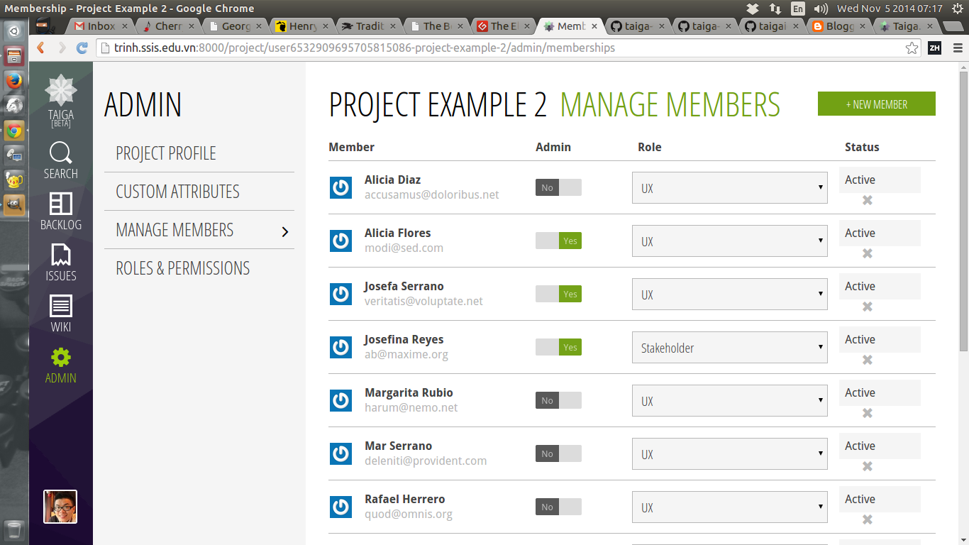Trying the Taiga project management platform