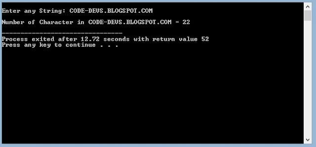 Get The Number of Characters in a String using Function - code4dev