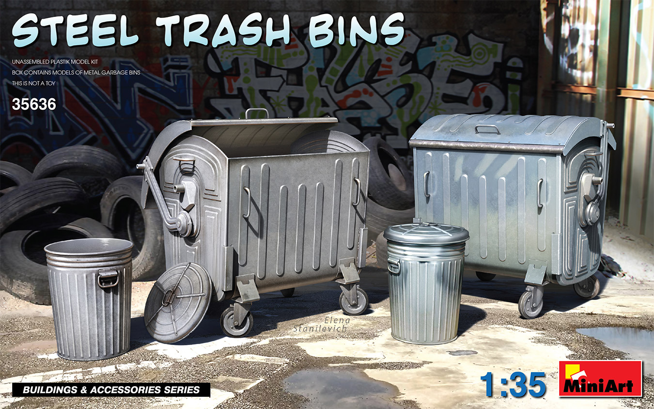 The Modelling News: Preview: More trash from MiniArt...Steel Trash Bins ...