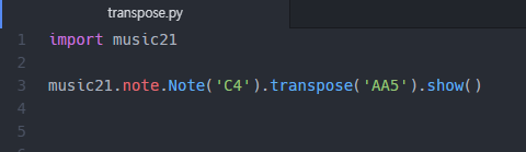 Python music21.note.Note().transpose():산을 붉게 물들이는 꽃