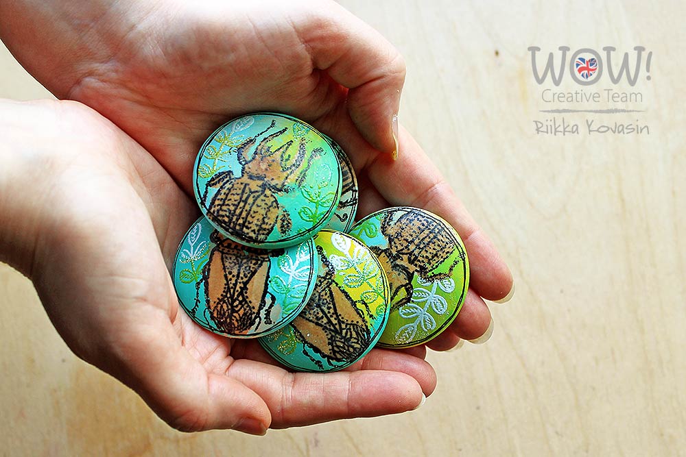 Riikka Kovasin - Paperiliitin: Bug magnets - WOW! Embossing Powder