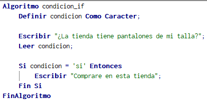 Condición IF-Else en PSeInt