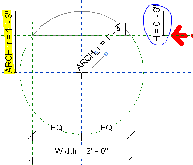Revit and the arch top, the language of arc segments and chord math.