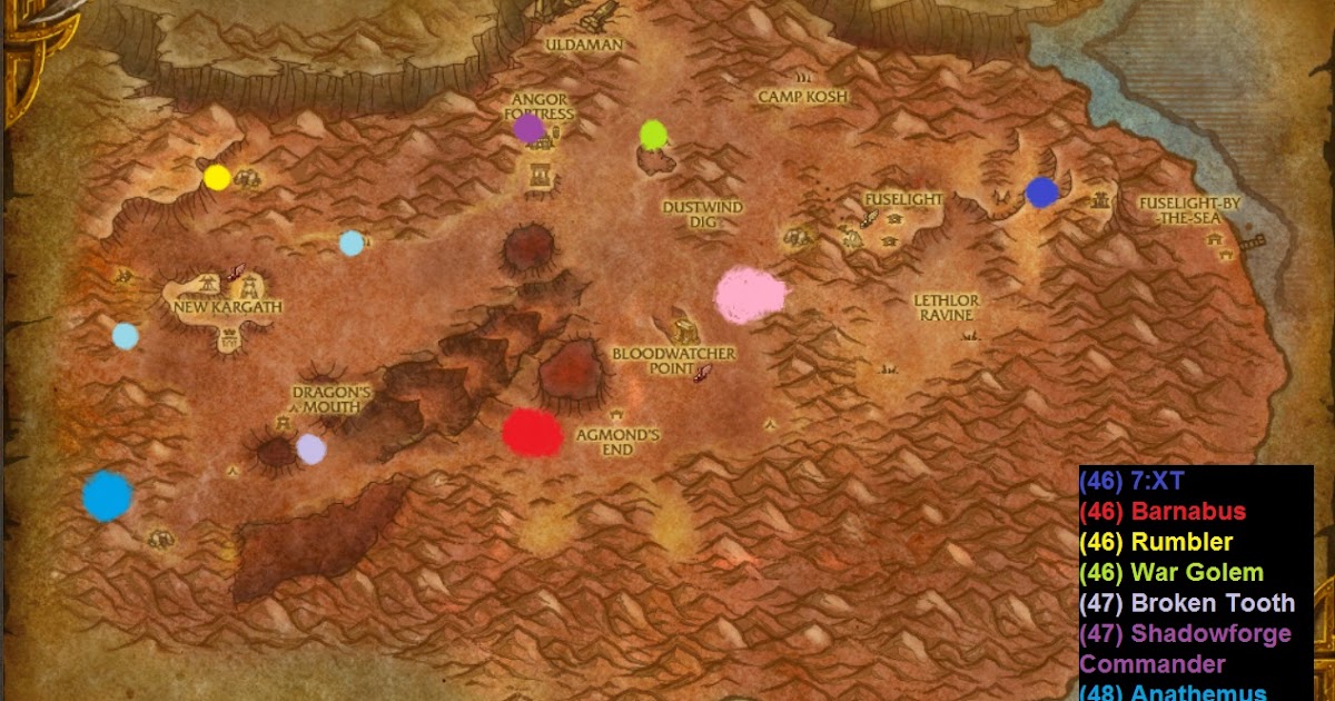 WoW Rare Spawns: Badlands Rare Spawns