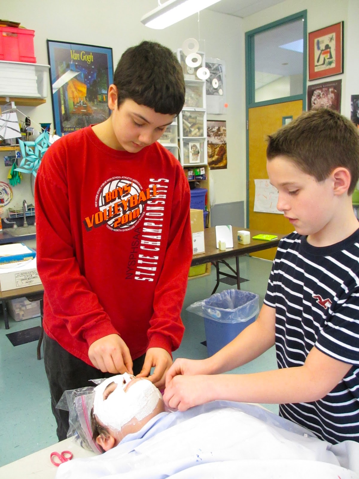 Parker Art: Middle School Students Plaster Their Faces
