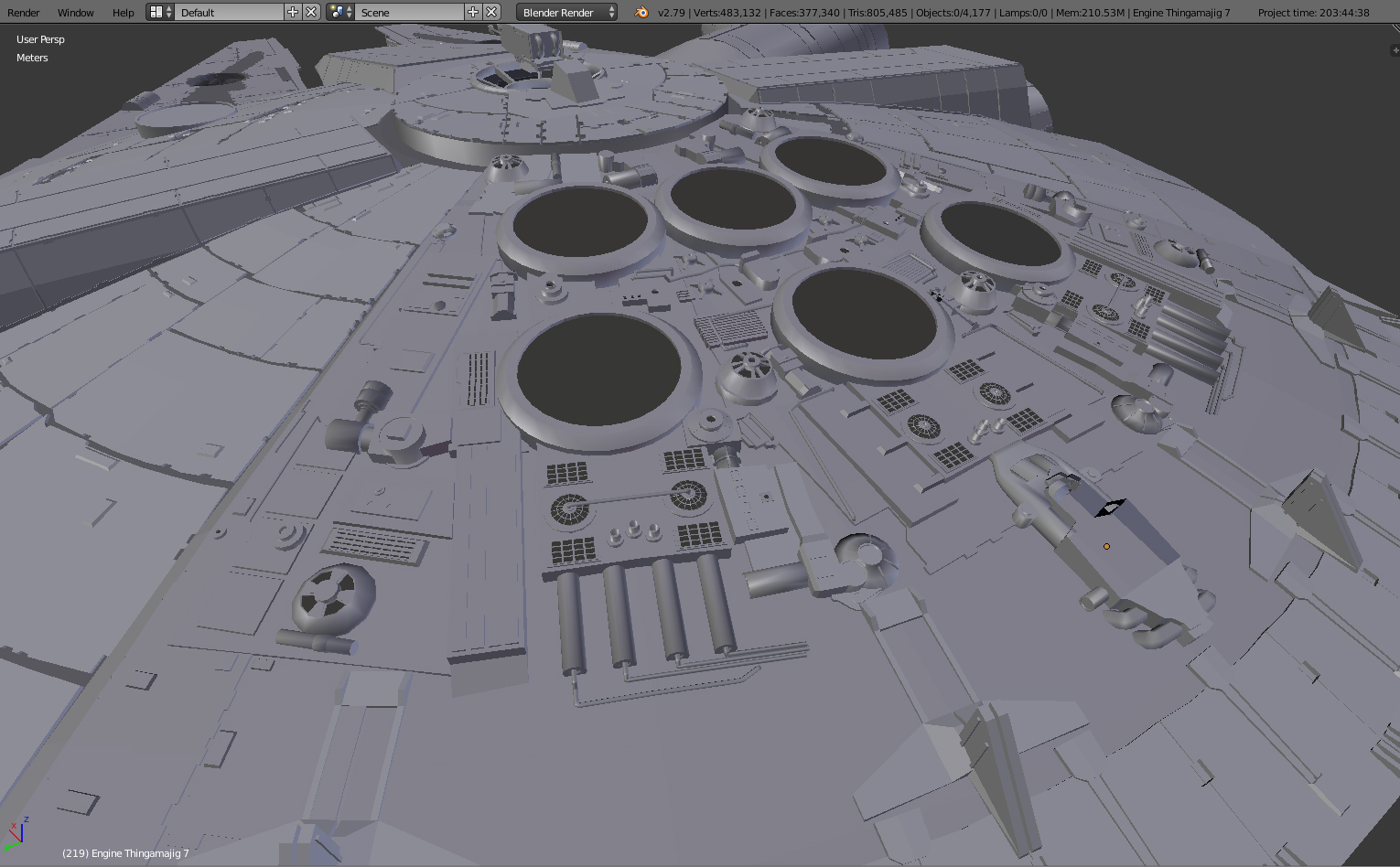 Arthur's Sketchbook: Millennium Falcon 3D Model Part 11