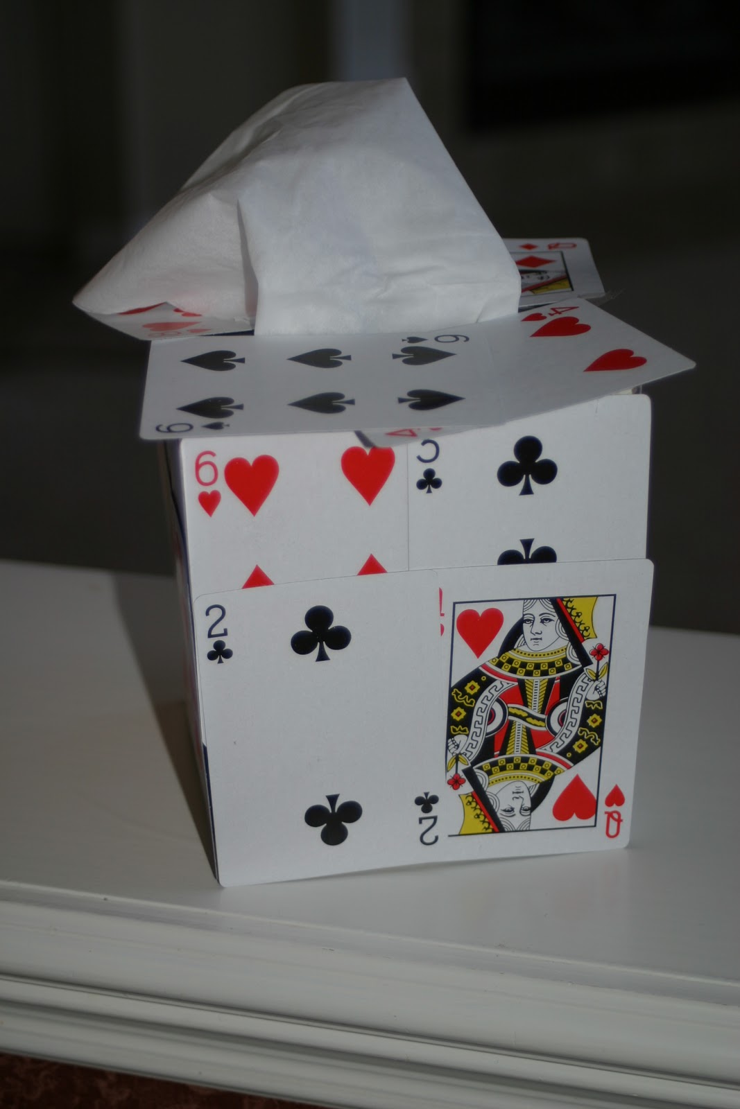 The Craftin' B: Deck of Cards Tissue Box
