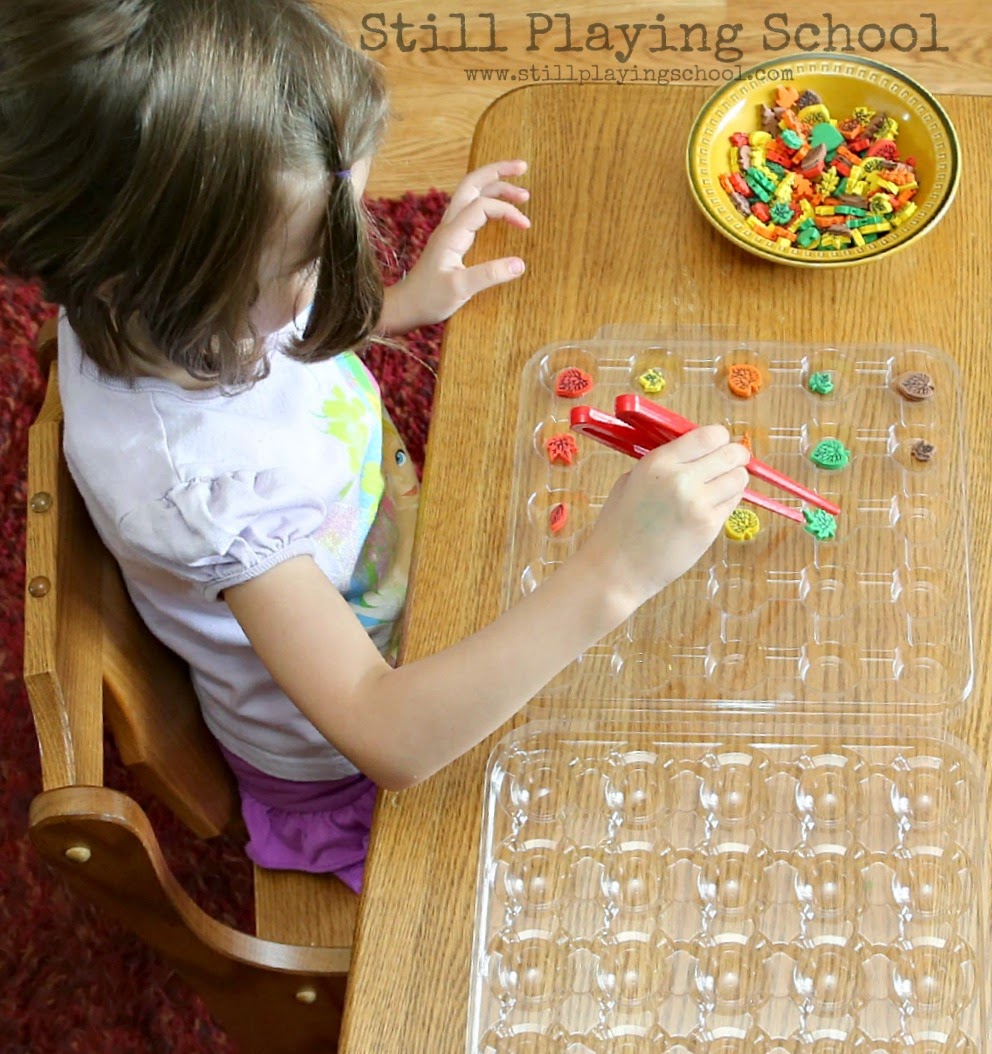 Fine Motor Autumn Leaves Sorting | Still Playing School